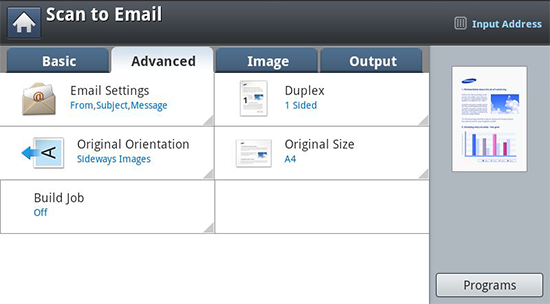 Scanning and sending through email