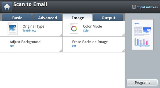 Scanning and sending through email