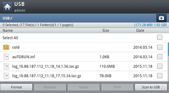 Understanding the USB screen